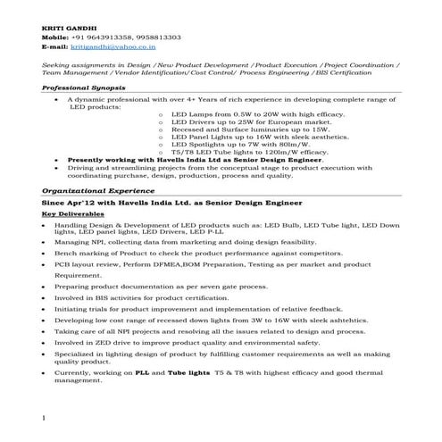 Resume kriti | PDF