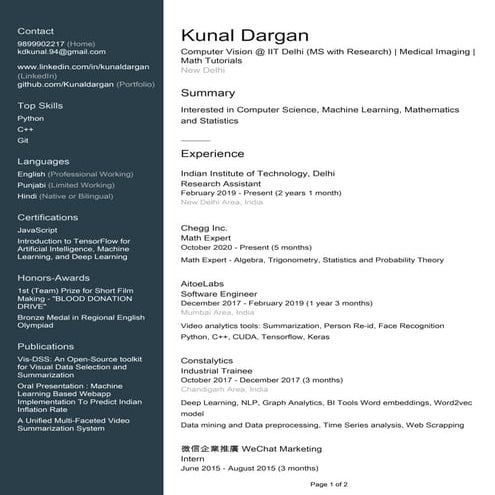 Resume kunal | PDF | Technology & Computing