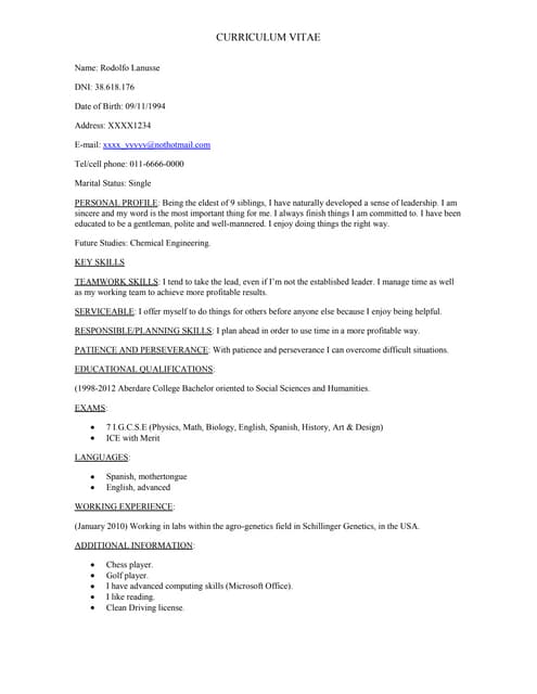 Lanusse Resume | PDF