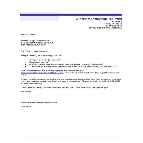 Resume letter | DOCX
