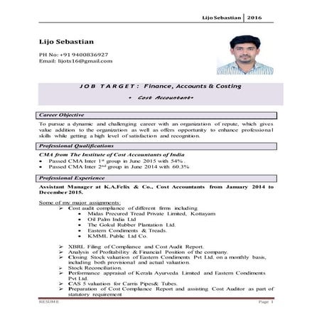 Resume Lijo Sebastian | DOCX
