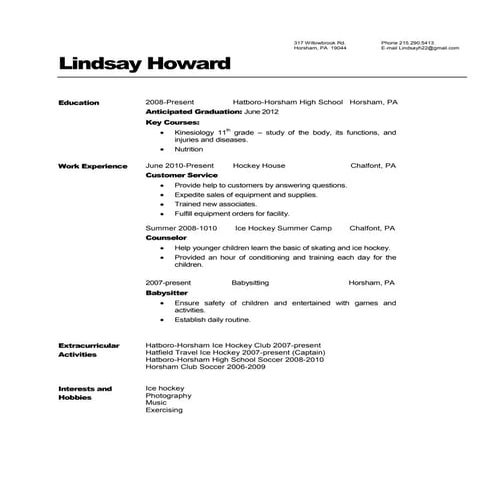 Resume lindsay howard | PDF