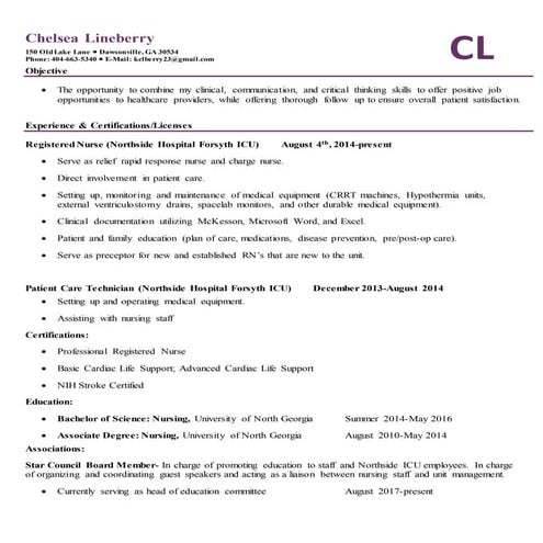 Resume lineberry 2017 | DOCX | Healthcare Industry | Industries