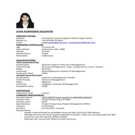 Resume livia | PDF
