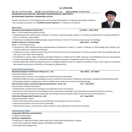 Resume (li, zhan) | PDF