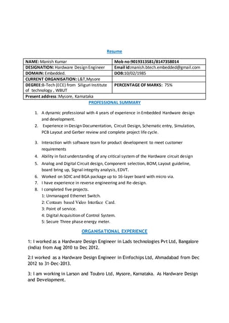 manish resume | PDF