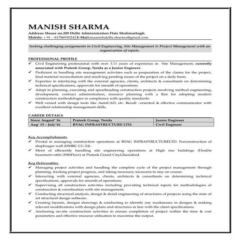 Resumemanishsharma (1) | PDF