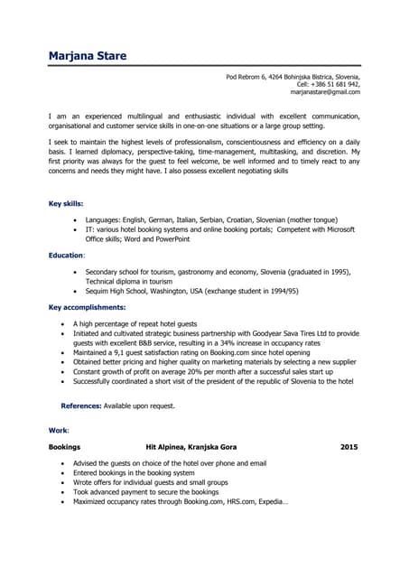 Resume. Adriana Chaves | PDF