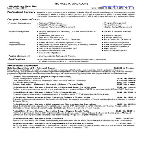 Resume - Roy Interrante, PMP