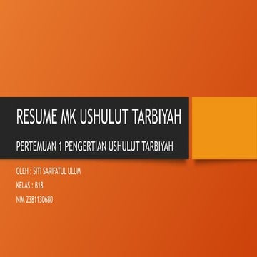 ushul arbiyah menyangkut dasar pendidikan islam | PPT