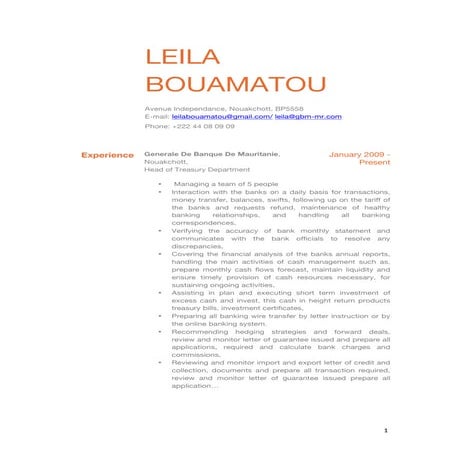 Resume mrs leila bouamatou | PDF