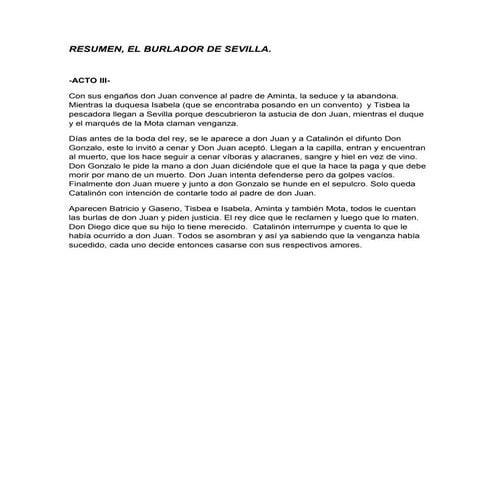 Resumen acto iii | DOCX