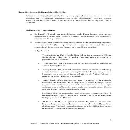 Resumen de la Guerra Civil Española | DOC