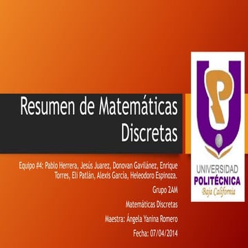Resumen de matemáticas discretas | PPT
