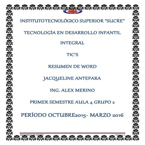 Word y sus barras de herramientas | PPTX