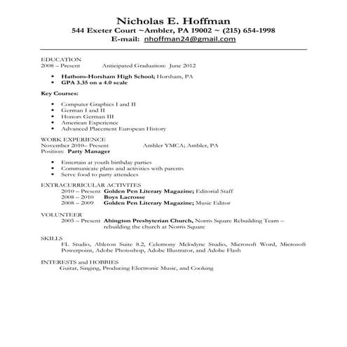 Resume sample pat smith | DOCX