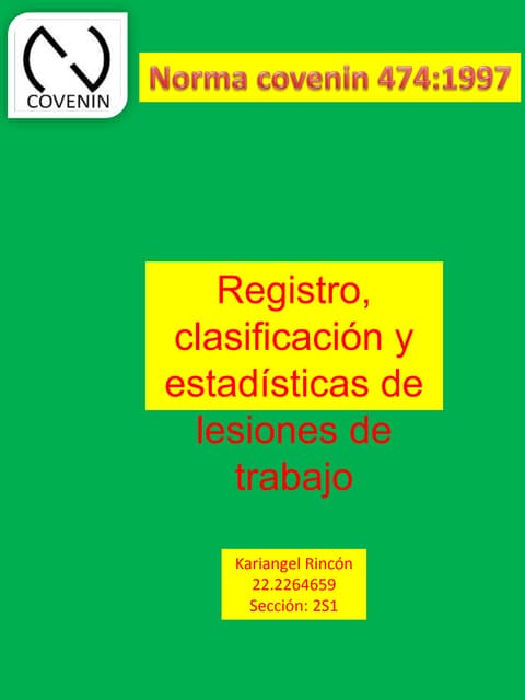 Registro, clasificación y estadística de lesiones de trabajo | PPT