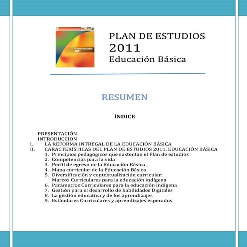 Plan de Estudios 2011 Educación Básica | PDF