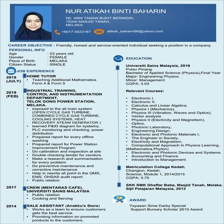 Resume nur atikah baharin | PDF