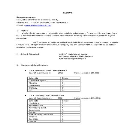 Resume of anuja | DOCX