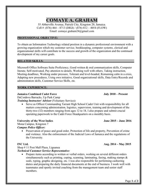 Comaye Graham presentations