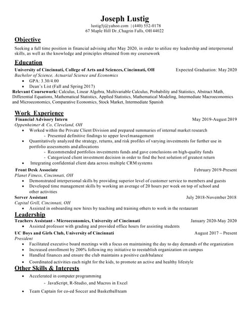 Kevin shaughnessy resume fall 2020 | PDF