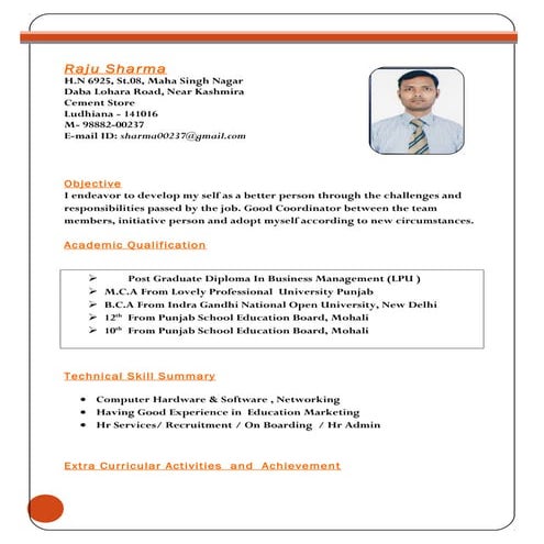 Resume of raju sharma (2) | DOC