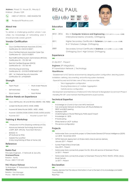 Resume of real paul | PDF