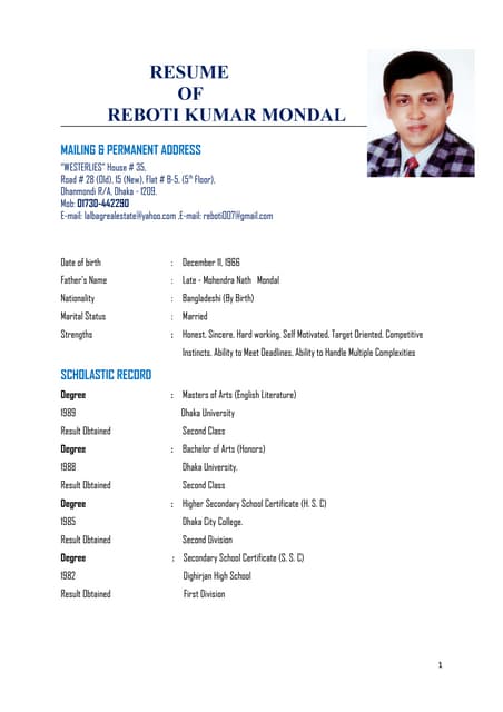 Reboti Kumar Cv. | PDF