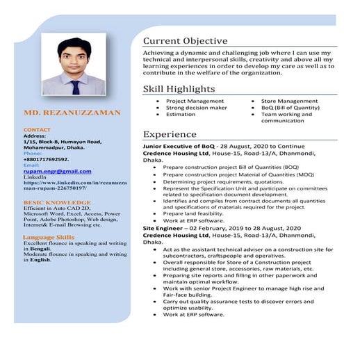 Civil Engineer Resume Format