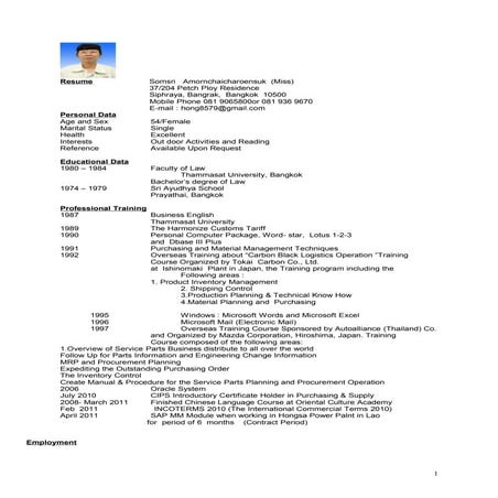 Resume of somsri1 (3) | DOC