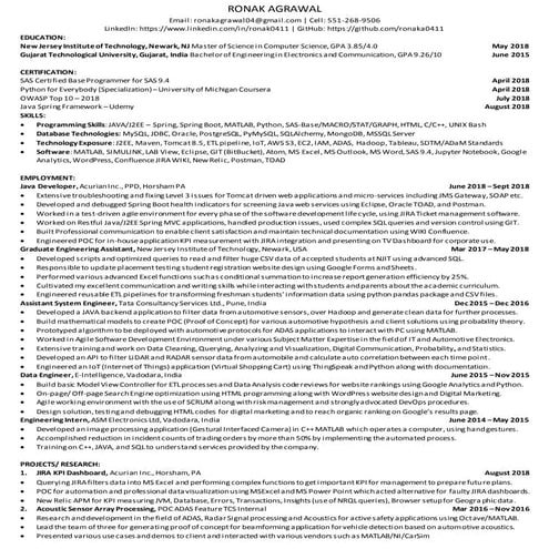 Ronak Agrawal 2018 Computer Science | DOCX | Web Development | Internet