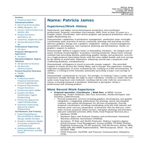 Resume patricia james | DOCX