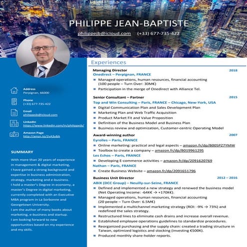 Resume in English 2019 - Philippe JEAN-BAPTISTE | PDF