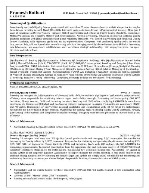 Resume pramesh kothari | DOC