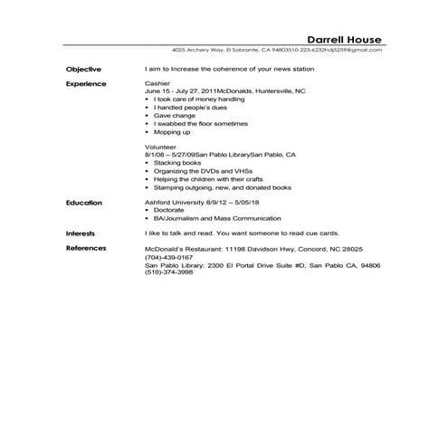 Resume post grad | PDF