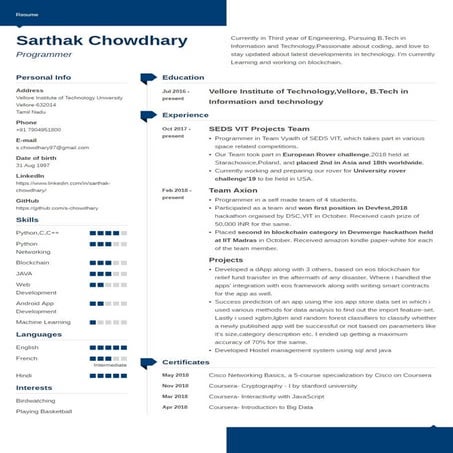 Resume | PDF | Resume Writing and Advice | Job Search