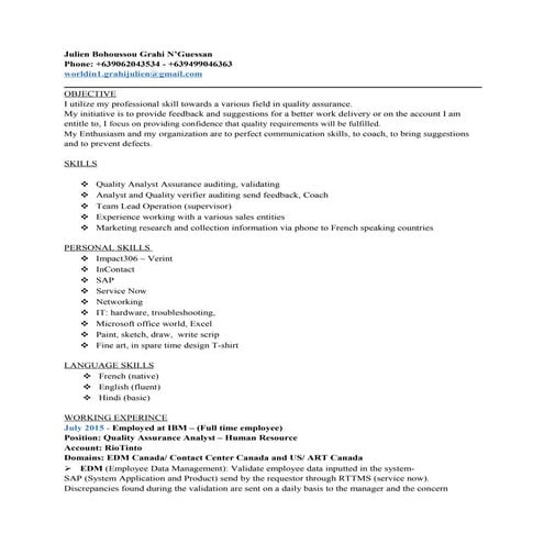 Printing resume | DOCX