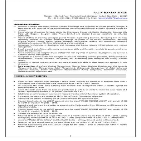 Resume Rajiv Ranjan Singh. | DOC