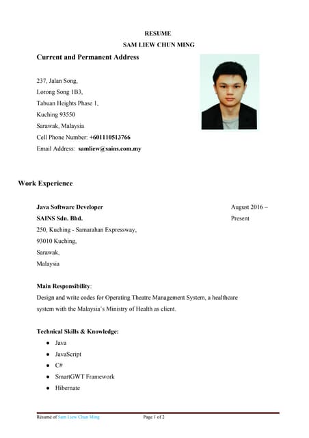 Personal Details | PDF