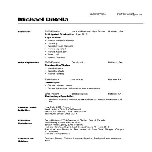 Resume sample 908 | PDF