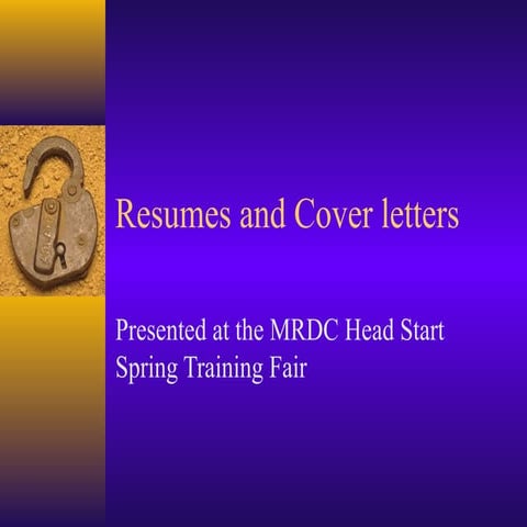 Resumes and Cover Letters Presentation | PPT