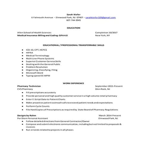 Resume Sarah Kiefer | DOCX