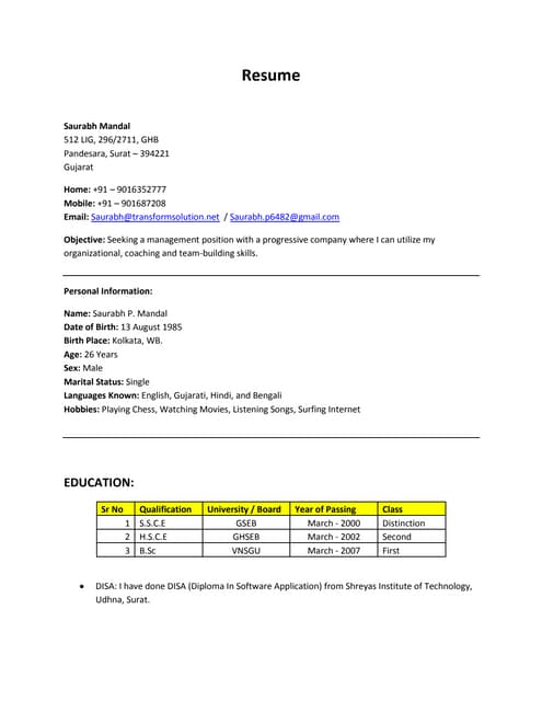 Resume | PDF
