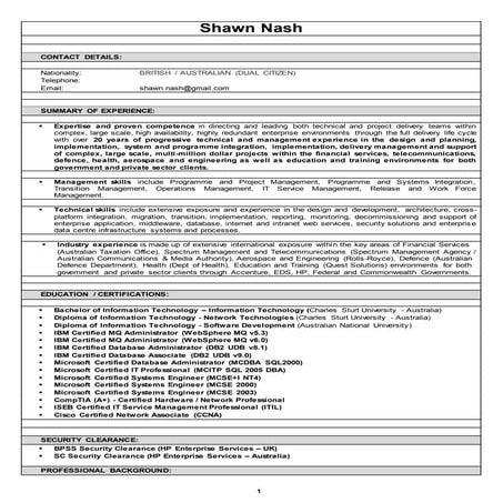 Richard Tilley Summary CV May 2015 | PDF
