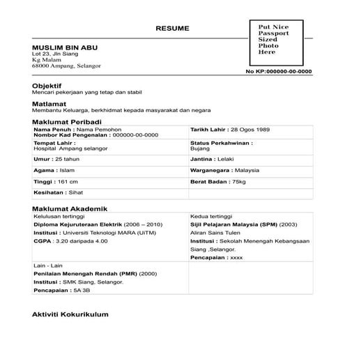 Contoh resume