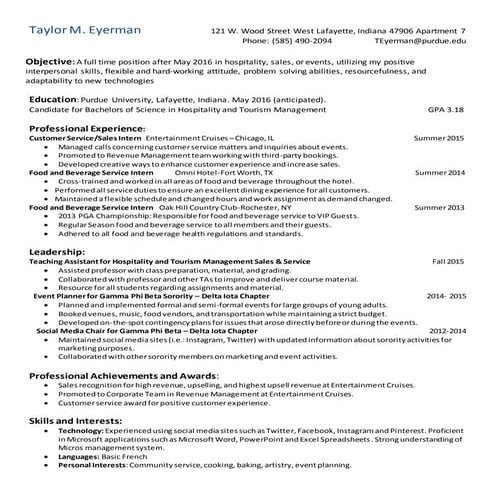 Resume Spring 2016 | DOCX