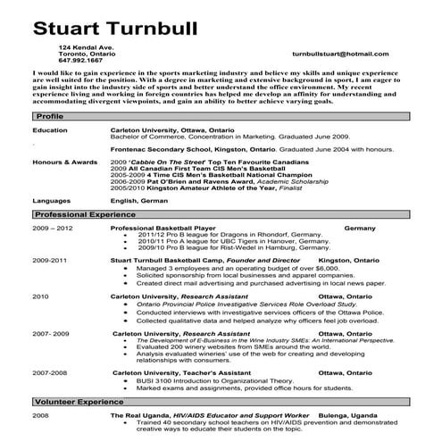Resume Stuart Turnbull | DOC