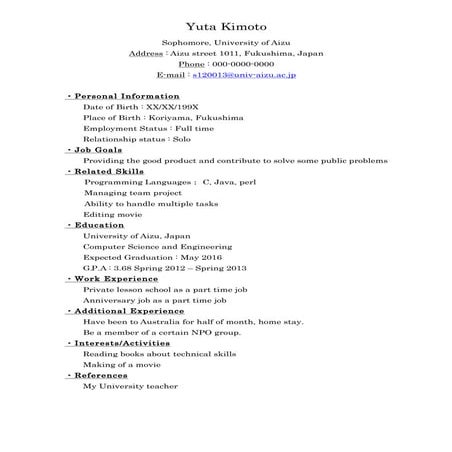 Resume Graded Assignment | PDF