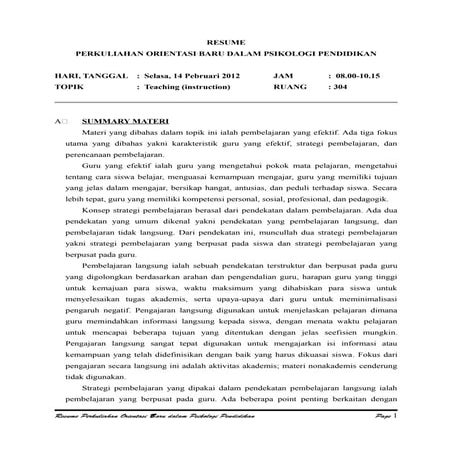 Resume teaching | RTF